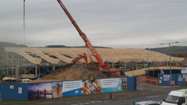 £13.4m Aberavon seafront lido replacement taking shape - BBC News