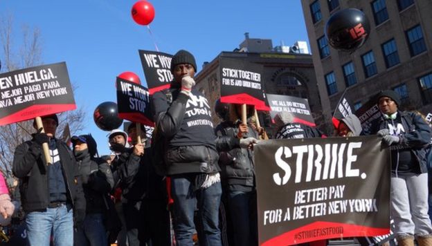 US fast food worker protests expand to 190 cities - BBC News