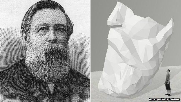 Friedrich Engels' beard inspires climbing sculpture in Salford - BBC News