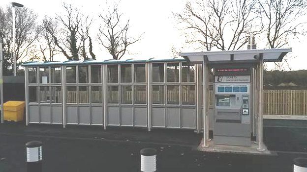 First train pulls into Pye Corner £3.5m railway station - BBC News