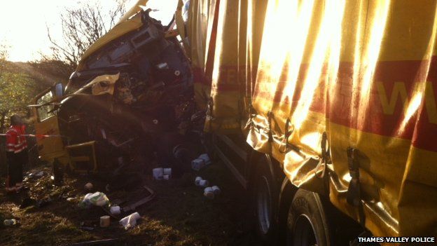 First Great Western rail replacement bus hit by lorry - BBC News