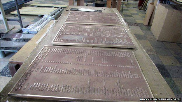 Memorial for Hucknall and Linby miners unveiled - BBC News