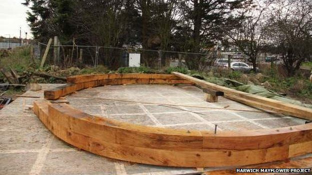 Harwich Mayflower Project: Build completes first stage - BBC News