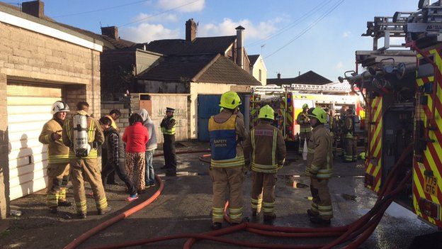 Road reopens after 'significant fire' at Port Talbot takeaway - BBC News
