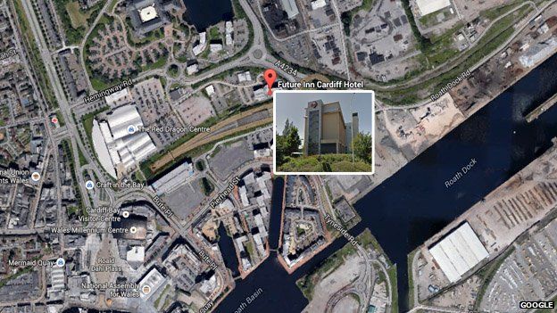 Murder suspect manhunt after body found in Cardiff hotel - BBC News