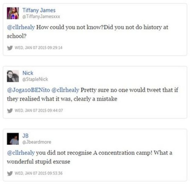 Auschwitz tweet councillor Rosemary Healy suspended - BBC News