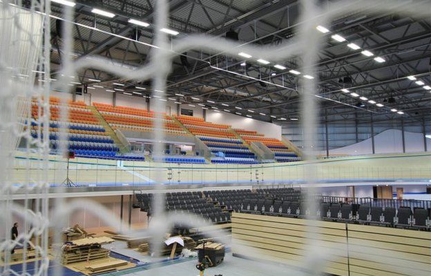 Derby Arena: First look inside delayed velodrome - BBC News