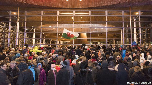 Cardiff Bay vigil after French terror attacks - BBC News