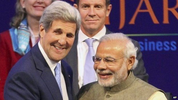 John Kerry urges stronger India-US ties - BBC News