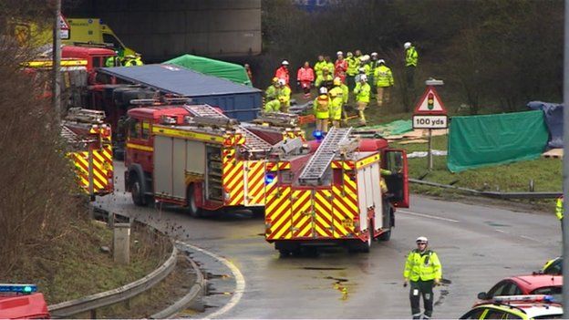 M32 crash: 'Unstable load on lorry killed widow' - BBC News
