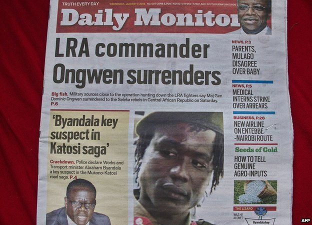Uganda LRA commander Dominic Ongwen 'to be sent to ICC' - BBC News
