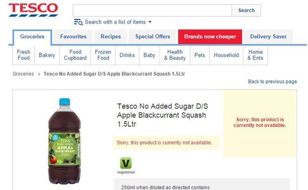 Tesco recalls 'foul smelling' squash - BBC News