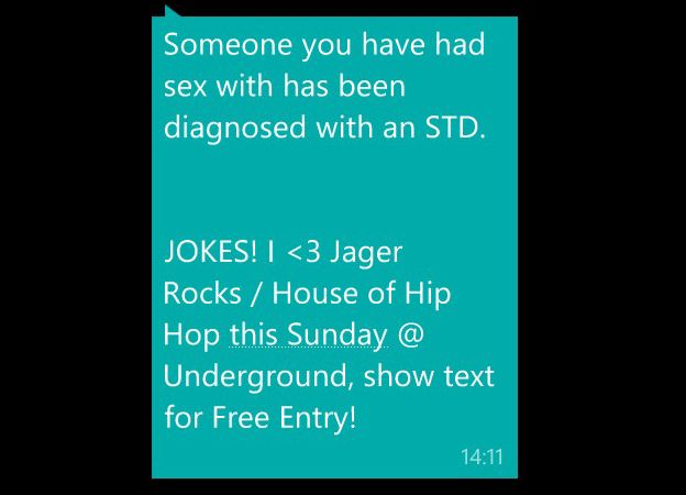Club criticised for fake STI text - BBC News