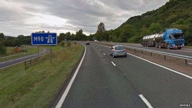 Ban for driver caught at 110mph on M90 - BBC News