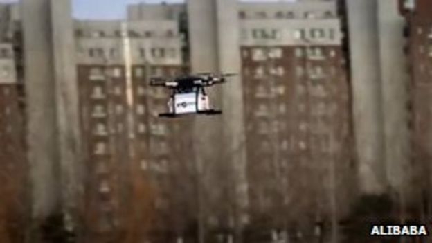 Alibaba begins drone delivery trials in China - BBC News