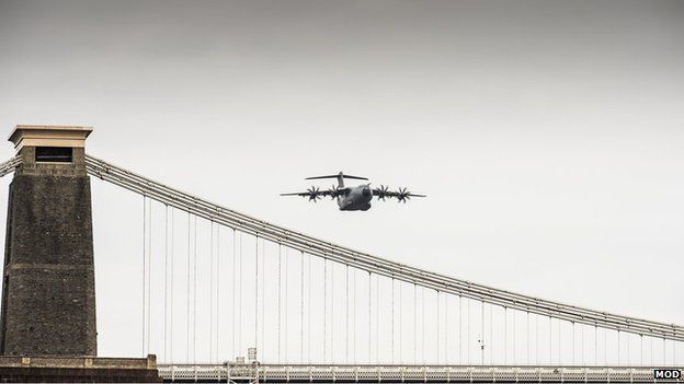 RAF's 'City of Bristol' has flypast in naming ceremony - BBC News