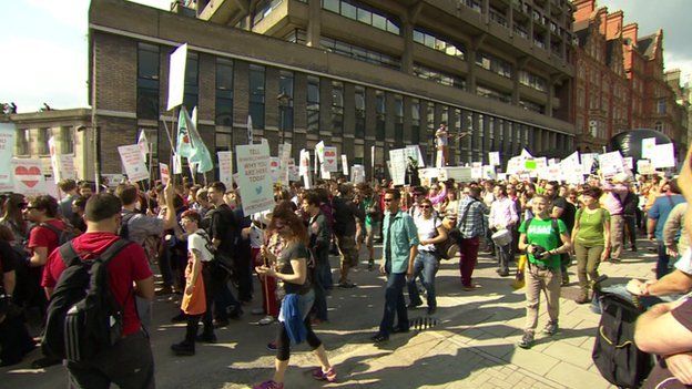 Charging protest groups 'outrageous' says MP - BBC News