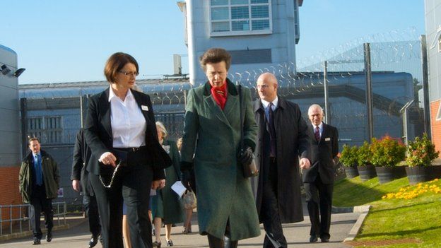 Princess Anne makes royal visit to Bridgend prison - BBC News