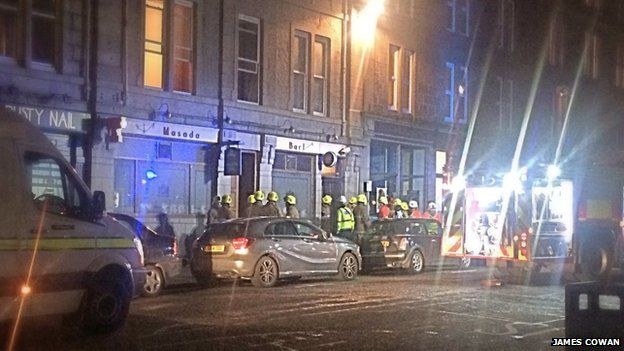 Fire crews tackle blaze at Masada Bar in Aberdeen - BBC News