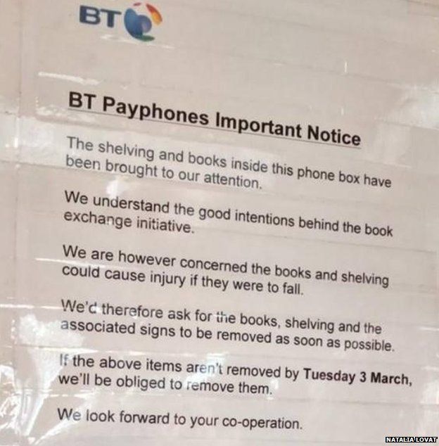 BT orders Banbury phone box library closure due to safety fears - BBC News