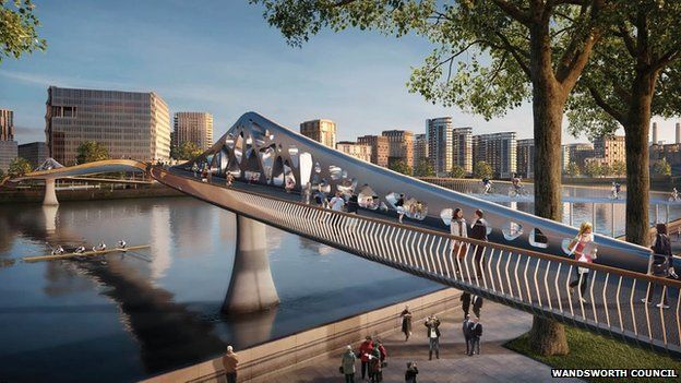 Nine Elms-to-Pimlico's £40m bridge designs unveiled - BBC News