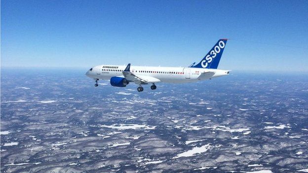Bombardier Inc: Test flight of CS300 jet takes place - BBC News