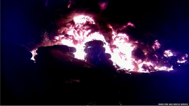 Fairglen interchange fire continuing to burn - BBC News