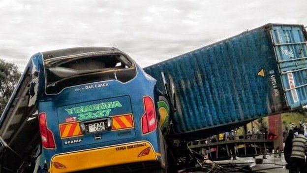 Tanzania school bus crash kills dozens - BBC News
