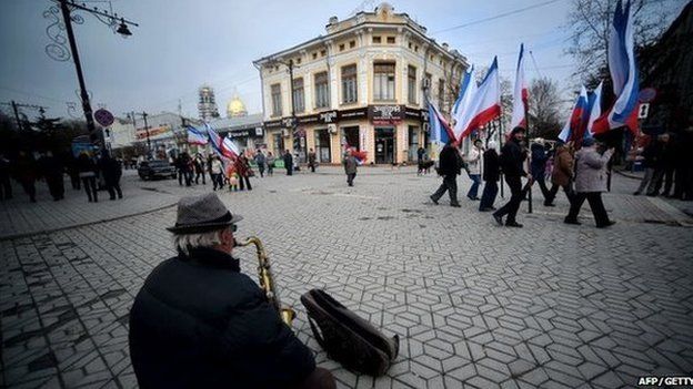 Life in Crimea: One year on from Russia's takeover - BBC News