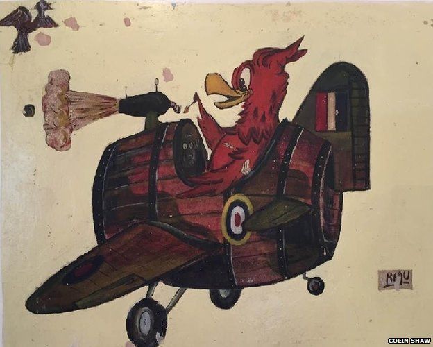 Search launched for Crossways WW2 wall art airman's family - BBC News