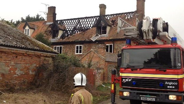 One person dead in North Elmham house fire - BBC News