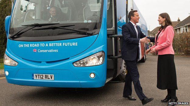 Election 2015: Smooth start on Cameron battle bus - BBC News
