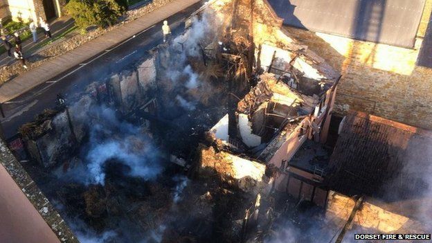 Fund set up for fire-hit Chideock pub family - BBC News