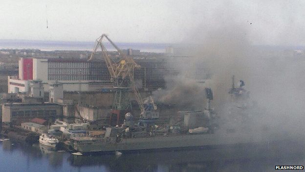Russian nuclear submarine fire 'put out' in Arctic dock - BBC News