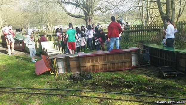 Watford miniature train ride overturns leaving children 'trapped' - BBC ...