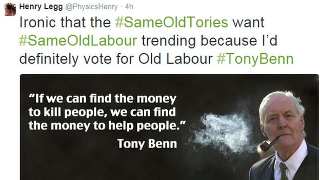 Tory slogan 'Same Old Labour' stolen - by Labour - BBC News
