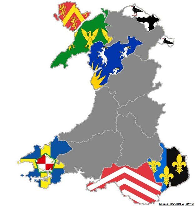 Seven counties in Wales now have their own flags - BBC News