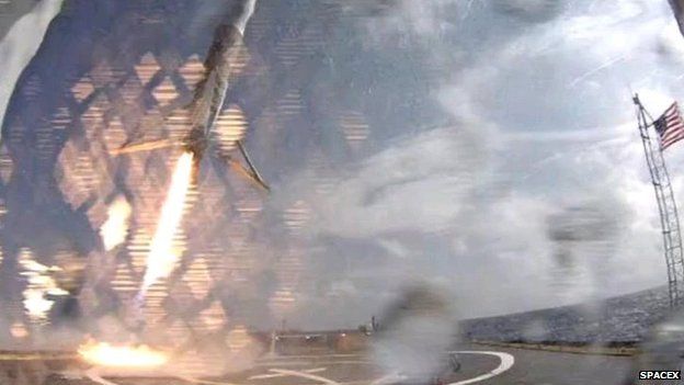 SpaceX very nearly recovers rocket after launch - BBC News