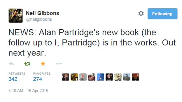 Alan Partridge 'writes' second autobiography - BBC News