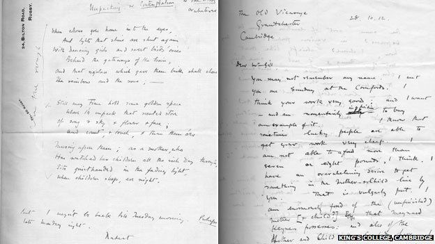 Cambridge college buys 'major' Rupert Brooke collection - BBC News