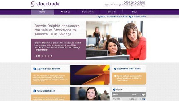 Stocktrade to be sold to Alliance Trust Savings - BBC News