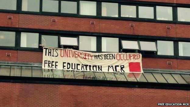 Students occupy University of Manchester in protest over cuts - BBC News