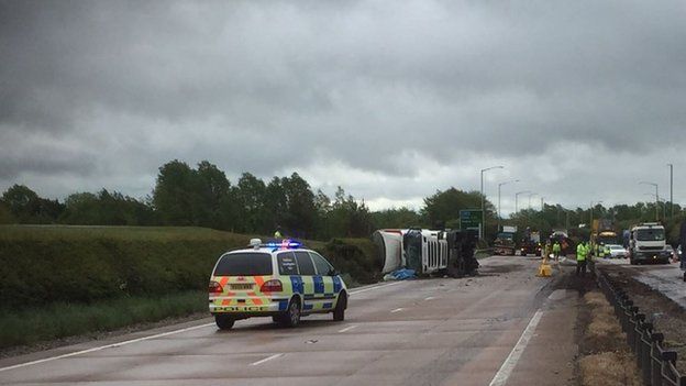 Uttoxeter A50 fatal crash lorry driver named - BBC News