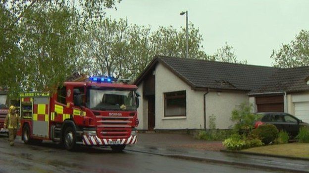 Woman, 88, dies and man, 63, hurt in Cumbernauld house fire - BBC News