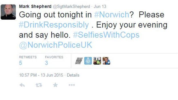 Norfolk Police Twitter selfie photographs praised - BBC News