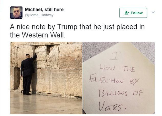 So, just what did Trump's note in the Western Wall say? - BBC News