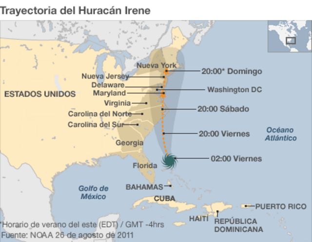 Irene fuerza a la evacuación de zonas vulnerables de Nueva York - BBC ...