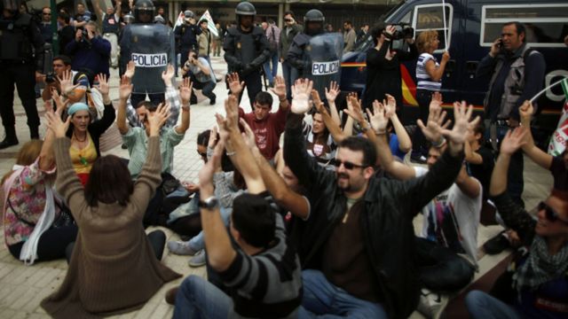 En fotos: Jornada de paro general en España - BBC News Mundo