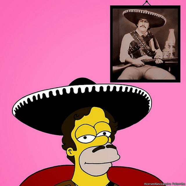 Artista transforma a Homero Simpson en El Chapo Guzmán y Pablo Escobar ...