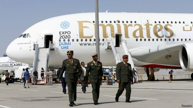 معرض دبي للطائرات تحول من الاهتمام من الطيران المدني إلى الدفاعي Bbc